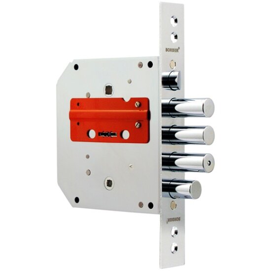 Замок врезной сувальдный с задвижкой и защёлкой Border ЗВ9-6 ЛКЗ (лев.), 5 кл. /77412/