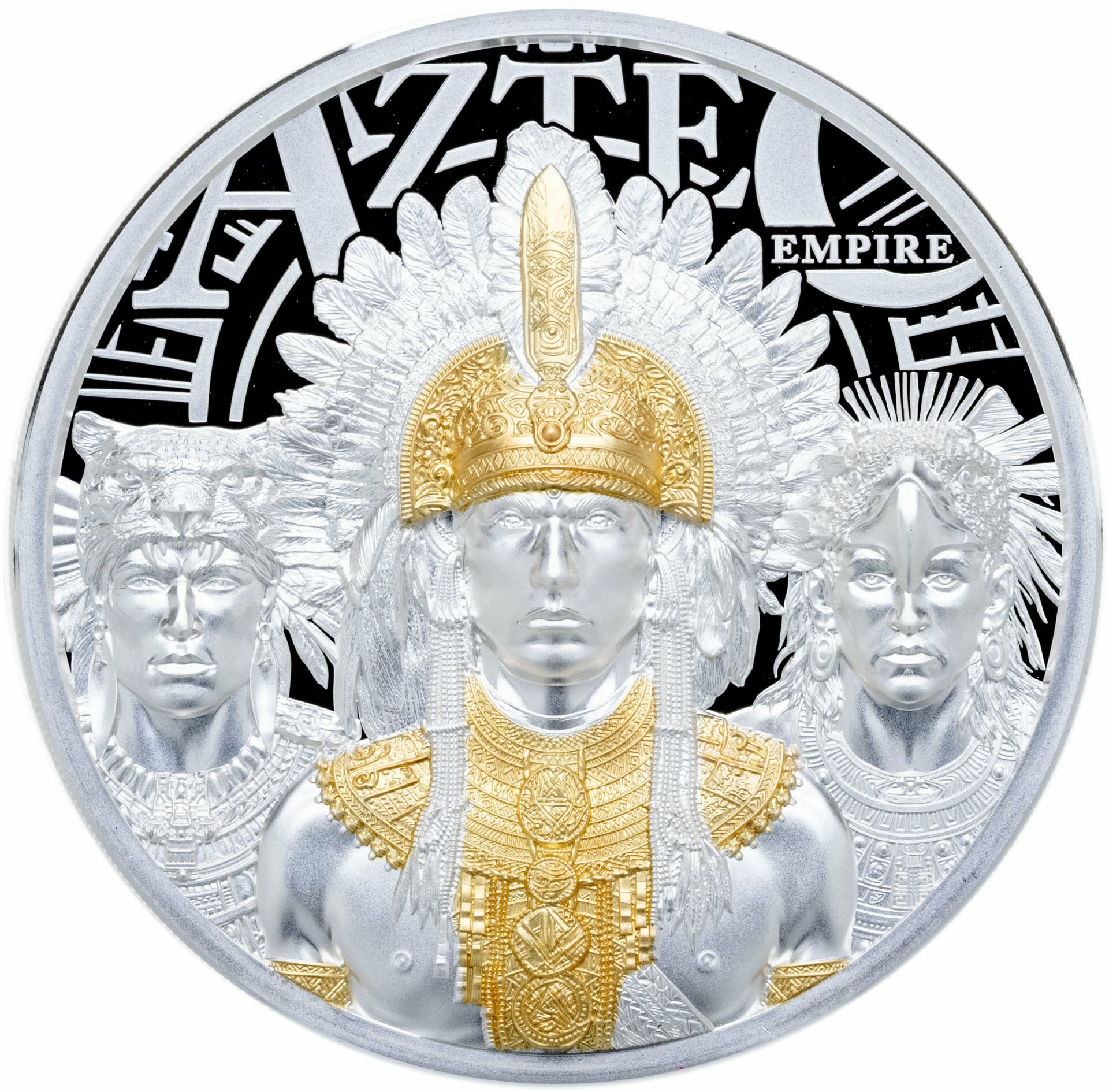 Острова Кука 20 долларов 2025 "Империя ацтеков ", в футляре с сертификатом, Серебро 999, в сохранности Proof