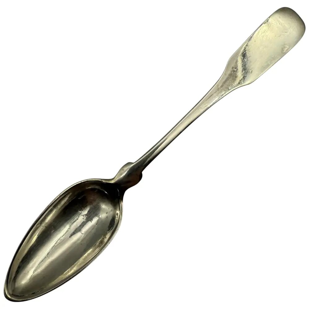 Ложка чайная, 14.5 см, серебро 0.750, 1853 г. (OB), Дармштадт, Германия
