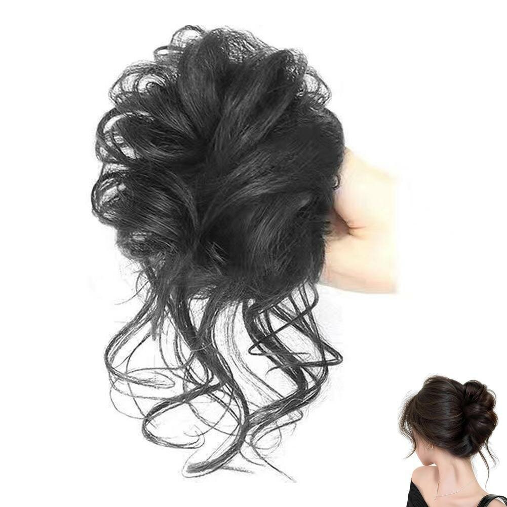 Кудрявый пучок вьющихся волос Tousled Updo Эластичная лента для волос Scrunchie