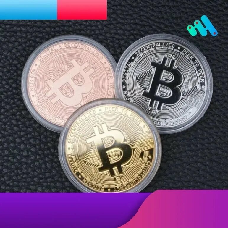 Эксклюзивная коллекционная монета Casascius, представляющая собой позолоченную физическую реплику Биткоина, выполненную в античном стиле как ценный памятный подарок