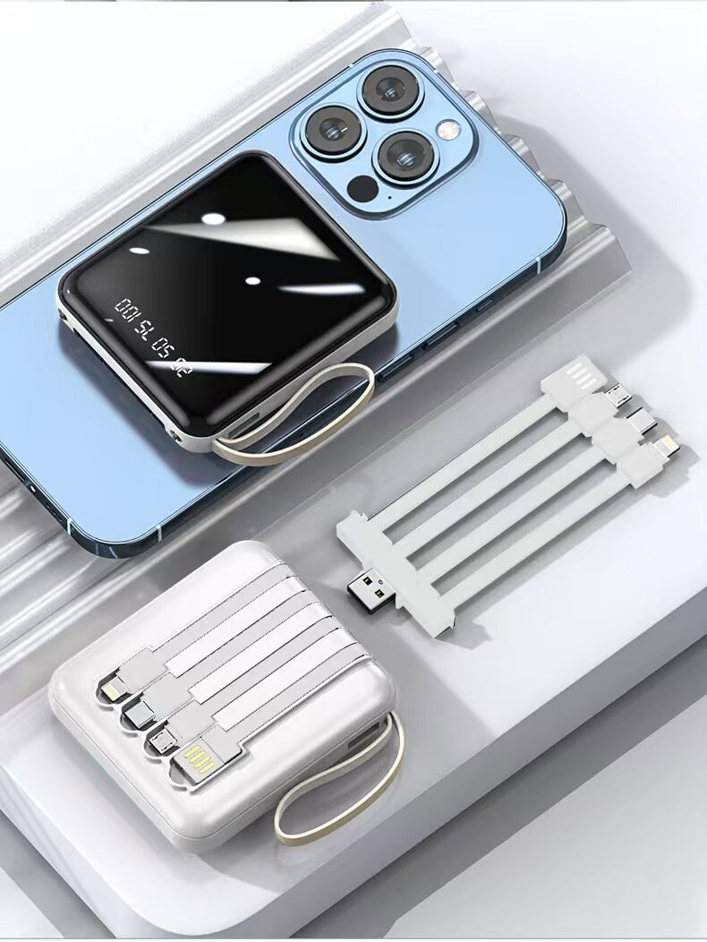 Блок питания "Mini", 10000мАч, розовый, с кабелем