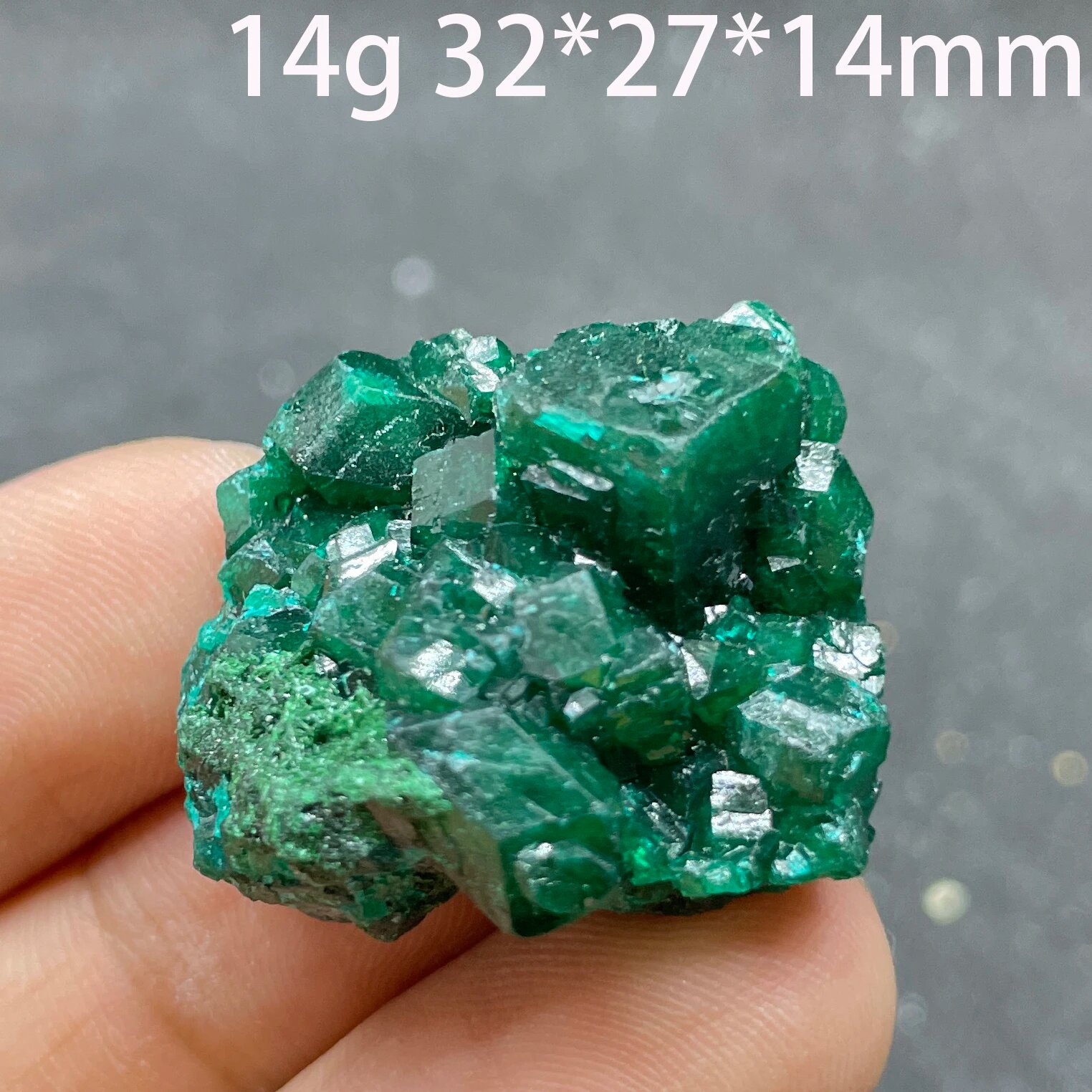 Зеленый диоптаз с малахитом, кристалл W11