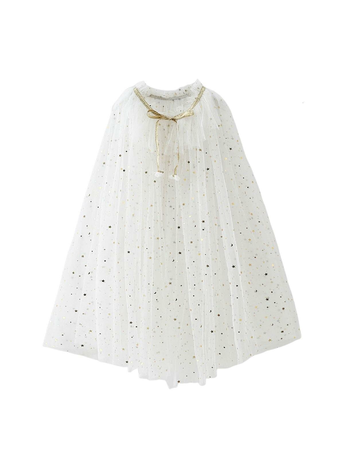 Костюм плаща принцессы для девочек, Белый - L