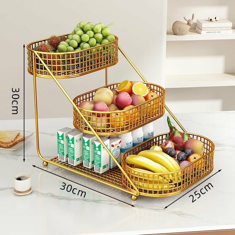 Фруктовая тарелка для гостиной, кофейный столик, домашняя тарелка, многослойная стойка для хранения, демонстрационная тарелка, легкая роскошь, высококачественная корзина