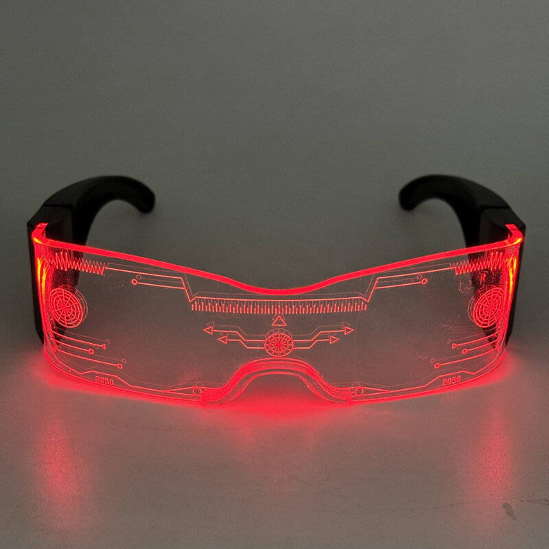 Оптовая продажа складных цветных светящихся очков из акрила в техно-стиле для баров, музыкальных фестивалей и дискотек