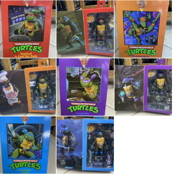 NECA 7-дюймовые подвижные суставы, анимационная версия Черепашек-ниндзя, четыре брата-черепахи, одна модель, украшения для фигурок