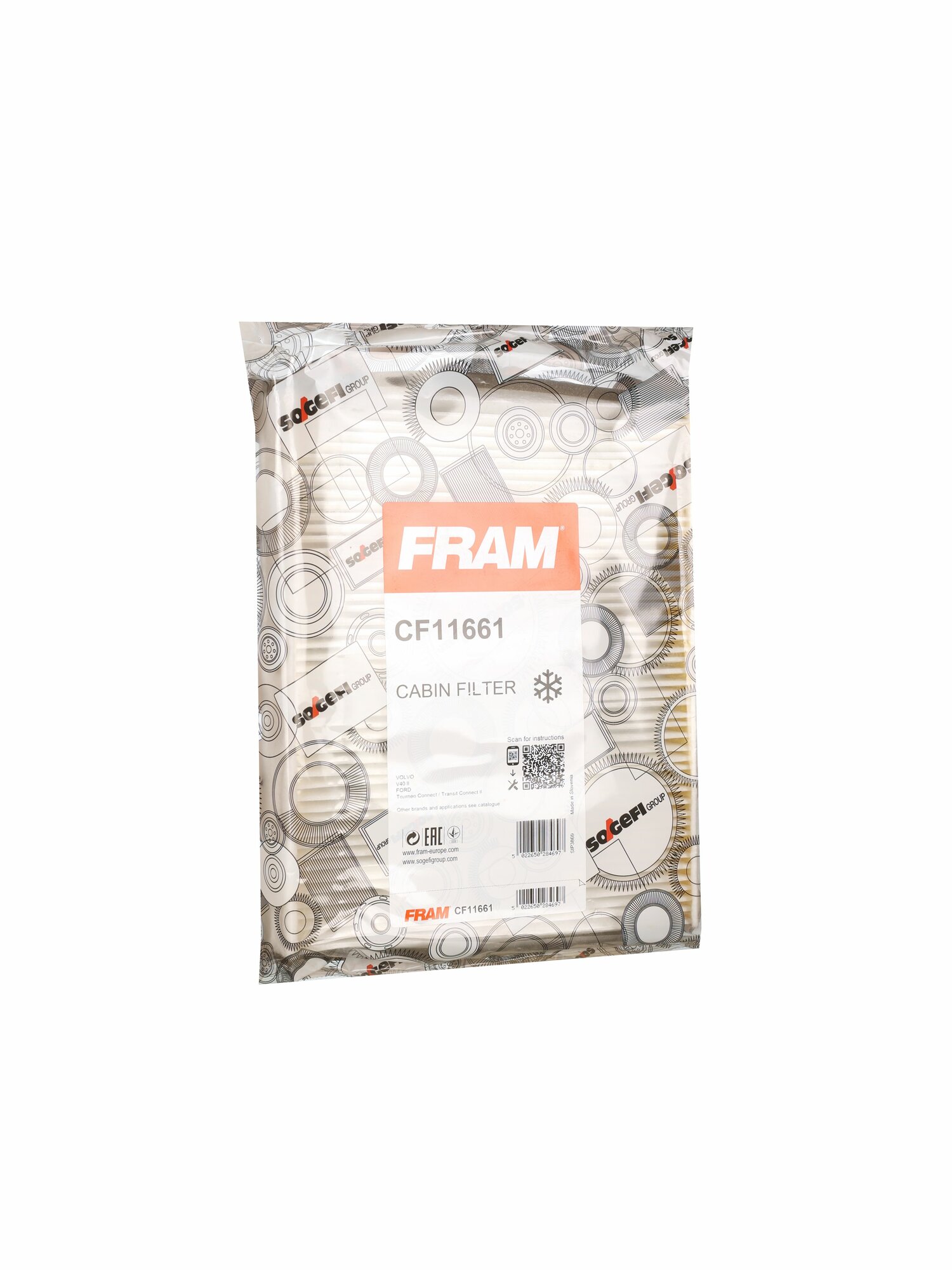 Фильтр воздушный салона FRAM (CF11661) — фото 1