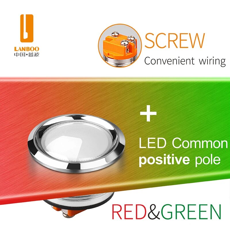 Индикаторная лампа WINDOO Lb16z/Lb1 красная/зеленая/синяя 16 мм 3-8В/9-24В/48В/110В/220В/250В