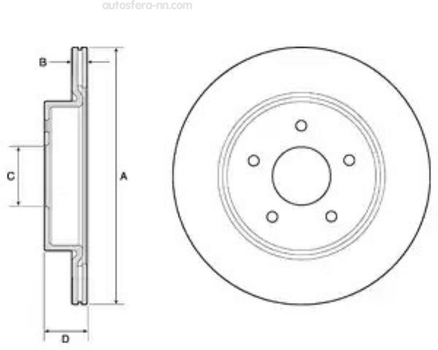 DELPHI BG4779C Диск тормозной (2 шт в уп) цена за 1шт.