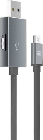 Кабель с карт-ридером Rock Space Micro USB OTG Графитовый