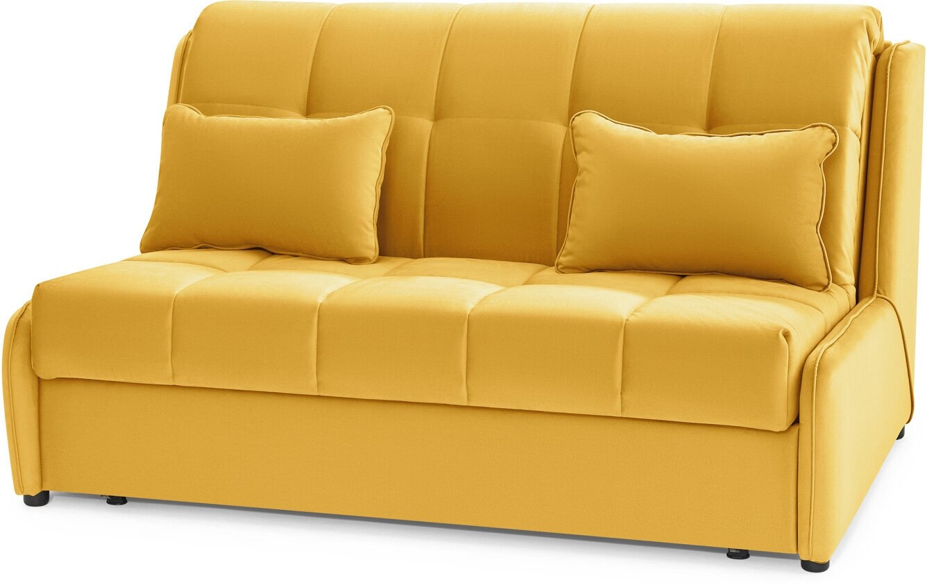 Диван-кровать DREAMART Дрезден прямой, 153х90,5х114 см, механизм аккордеон, цвет желтый