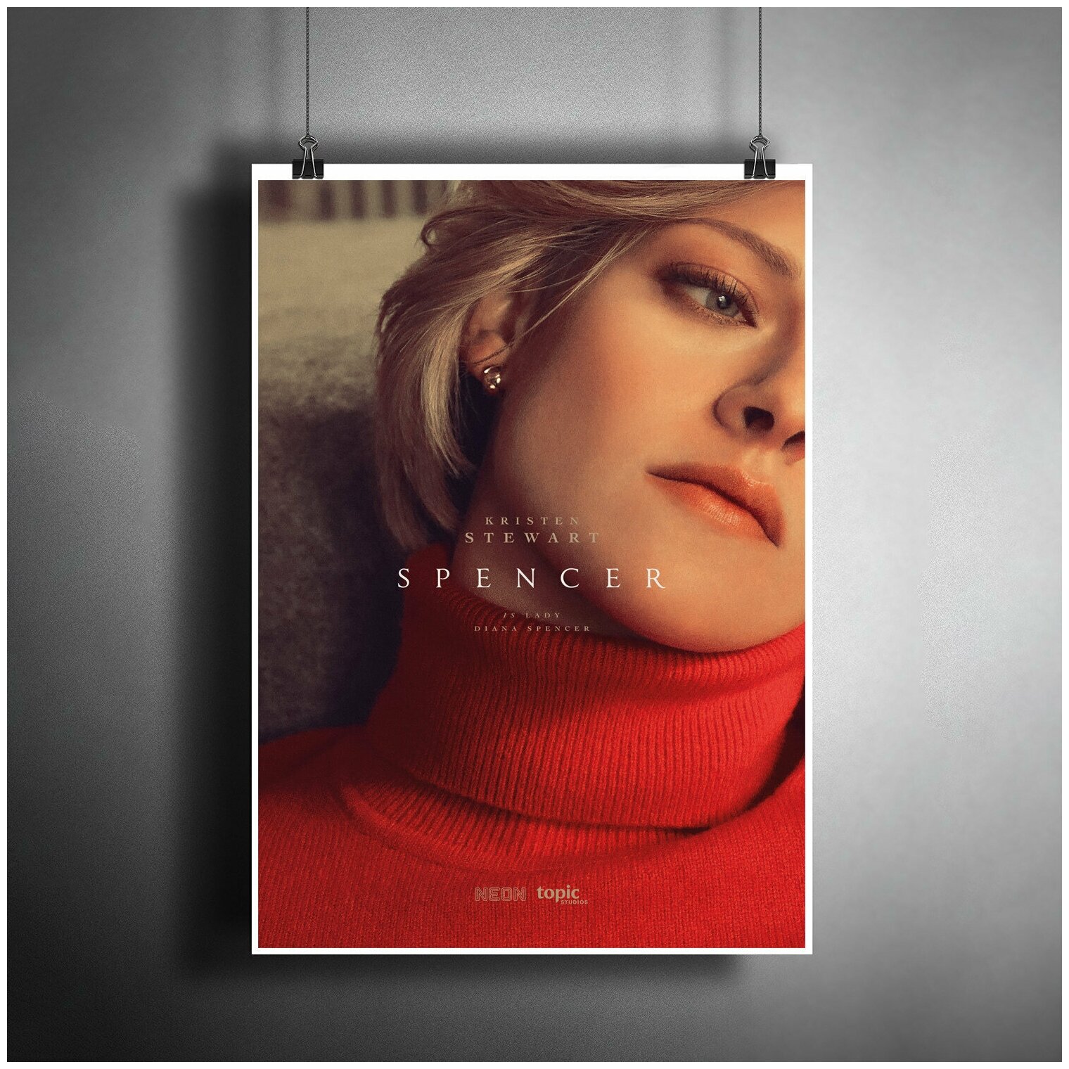 Постер плакат для интерьера "Фильм: Спенсер. Spencer. Актриса Кристен Стюарт" / Декор дома, офиса, комнаты, квартиры A3 (297 x 420 мм)