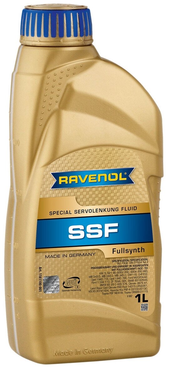Жидкость для гидроусилителя RAVENOL SSF Spec. Servolenkung Fluid (1л) new
