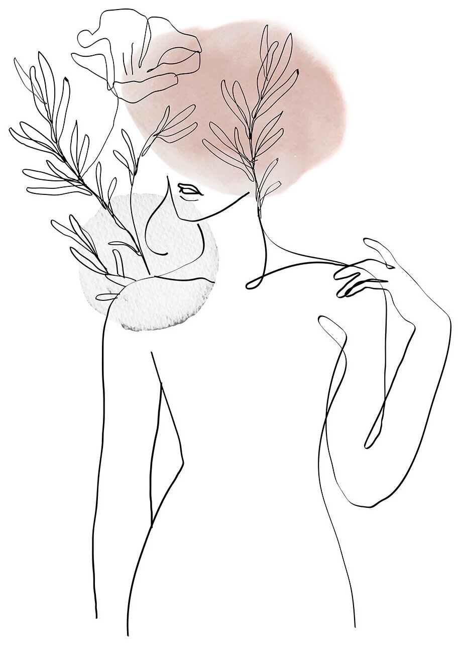 Постер / Плакат / Картина Девушка с веткой 60х90 см в подарочном тубусе