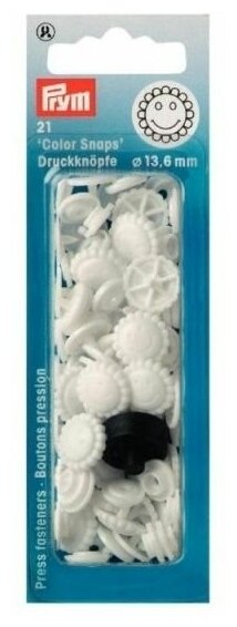 Кнопки "Color Snaps" цвет белый 13,6 мм 21 шт в уп PRYM 393403