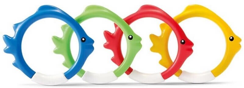 Подводные кольца Intex 55507 "Рыбки" для подводной игры в бассейне для детей от 6 лет, 4 штуки