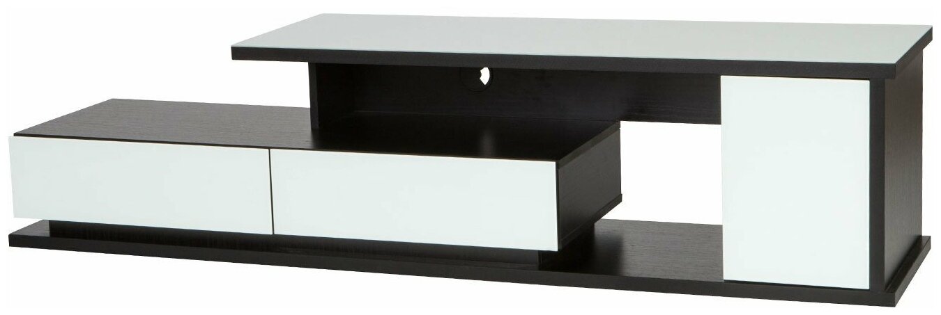 Тумба для ТВ Hoff Сольда, 170х42х40 см, модульная, ЛДСП, стекло, цвет белый, черный