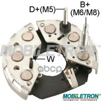 Диодный мост Opel Astra, Kadett, Vectra 1.7D, TD 88- (Bosch 70A 114mm) Mobiletron арт. RB18H