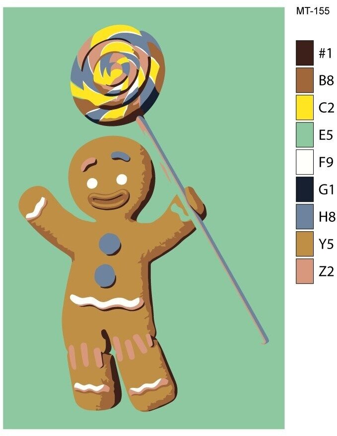 Детская картина по номерам MT-155 "Мультфильм Шрек. Пряня" 20х30