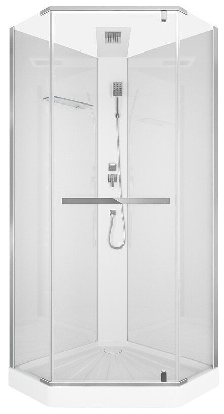 Душевая кабина Cerutti SPA Chika 90х90х215 профиль хром, стекло прозрачное /9095