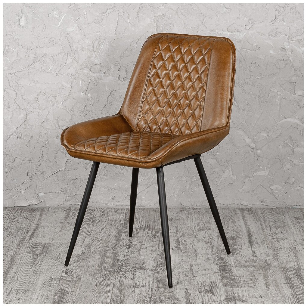 Стул со спинкой из натуральной кожи "Хорс", Decor of Today, 49 х 56 х 83 (габариты)