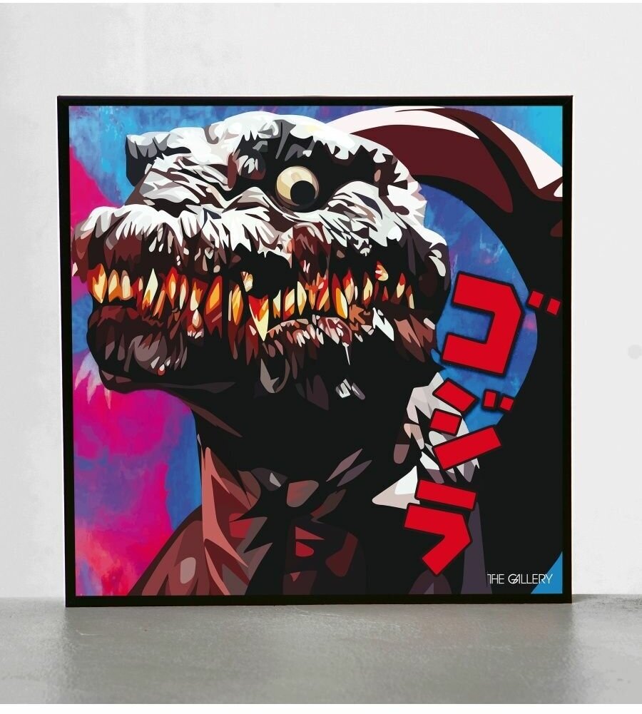 Картина постер Поп-арт игрушка или фигурка Годзилла