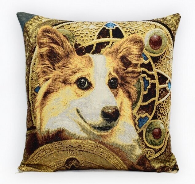 Подушка Декоративная Гобеленовая 45х45 "Вельш-корги Улыбка"