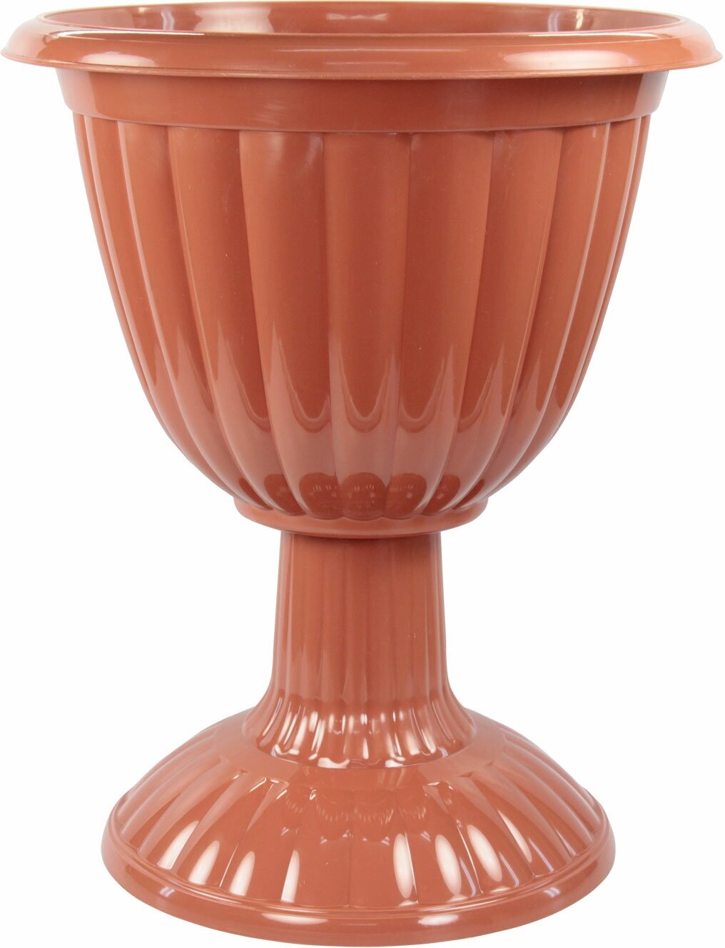 Вазон на высокой ножке Жасмин Альтернатива 18л коричневый