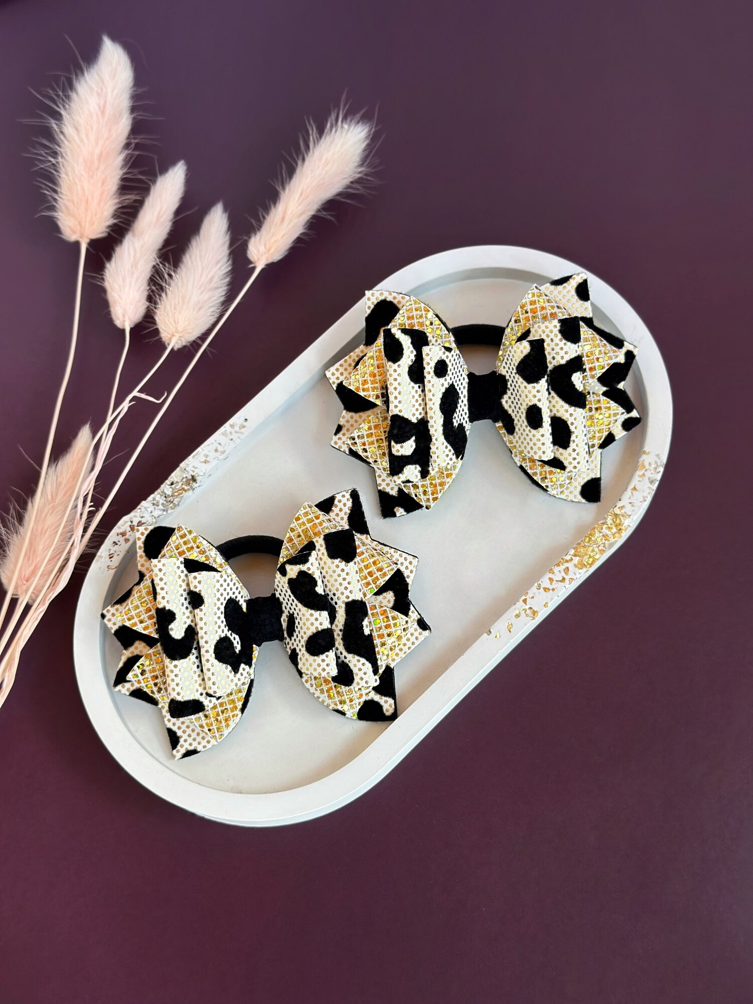 Банты для девочек в школу детские на резинках на голову, аксессуар для волос, бантик на последний звонок и выпускной леопардовый