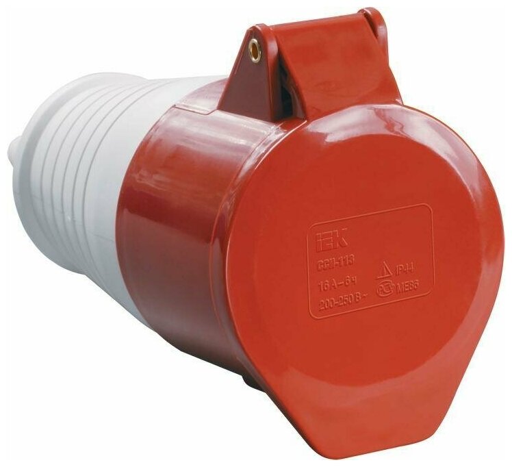 Розетка силовая переносная IEK 3Р+РЕ 16А 380В пластиковая IP44