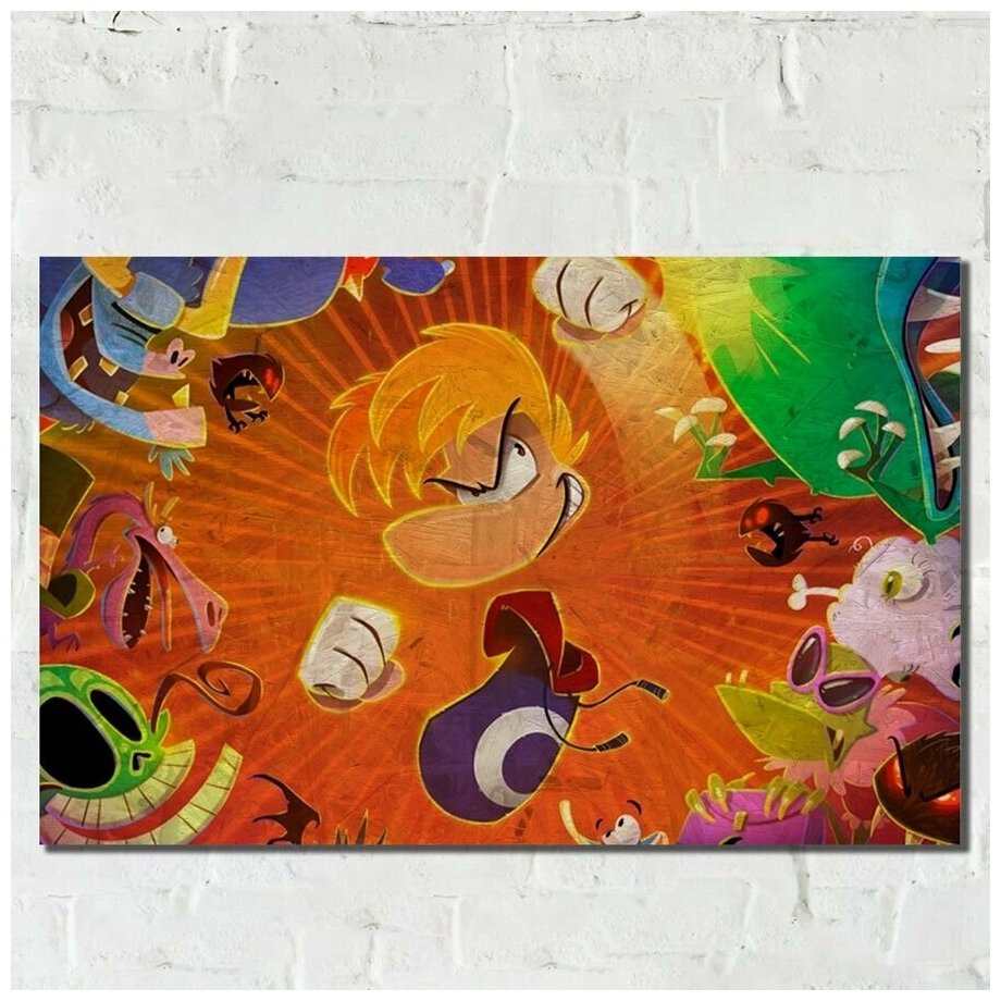 Картина интерьерная на рельефной доске, рисунок ОСП игра Rayman Origins - 11907
