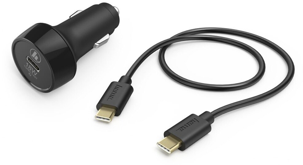 Автомобильное зар./устр. Hama H-183327 3A PD+QC универсальное кабель USB Type C черный (00183327)