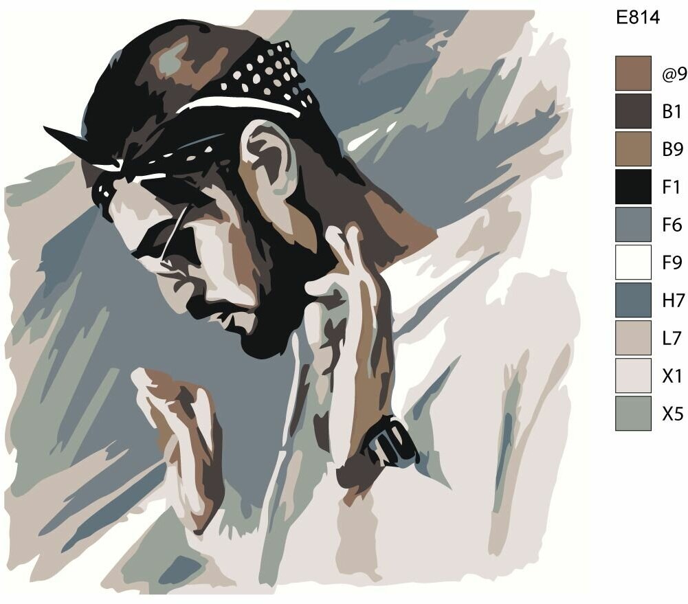 Детская Картина по номерам E814 "Мияги-Miyagi" 30x30