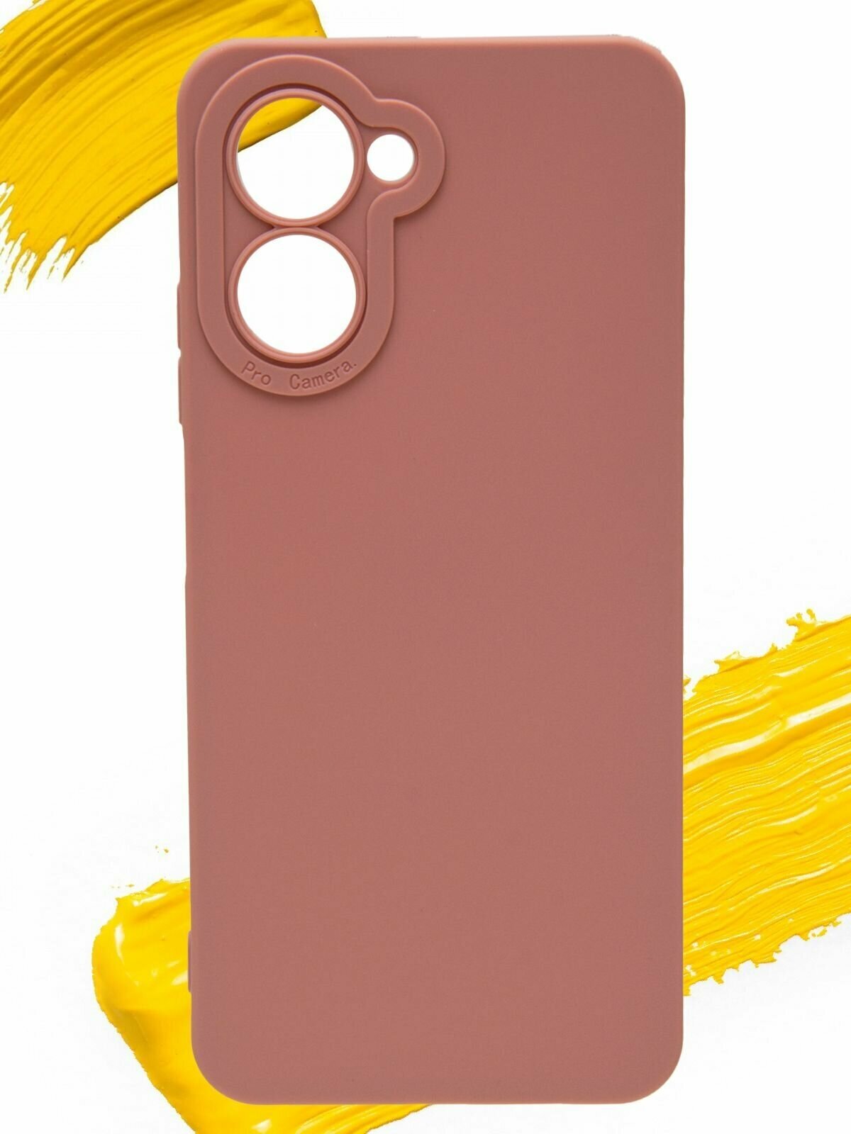 Чехол для realme c33 / чехол на реалми с33 с защитой камеры пудровый