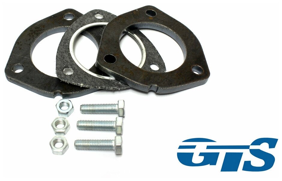 Комплект треугольных фланцев Ø67 мм, с прокладкой и метизами