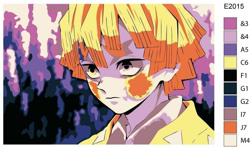 Детская картина по номерам E2015 "Аниме Клинок, рассекающий демонов. Зеницу Агацума" 30x20