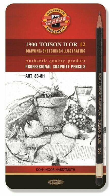 Набор карандашей черногр TOISON D OR 1902 ART 8B-8H 12шт мет. к.1902012009PL