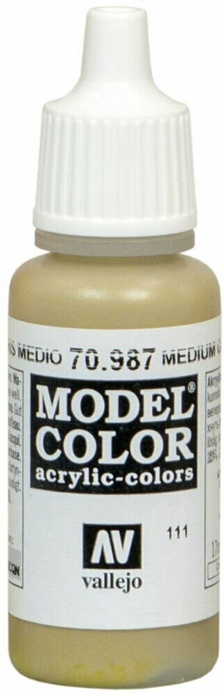 Краска 70987 Vallejo серии Model Color Medium Grey (Средне - Серый) 17ml — фото 1