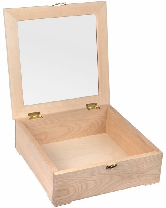 Шкатулка для декупажа и росписи 27*27*9 со стеклом