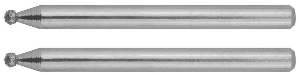 Набор алмазных шарошек ЗУБР, 2.0 x 3.2 x 38 мм, 2 шт 35923