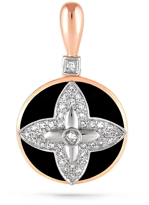 Подвеска, красное золото, 585 проба, бриллиант