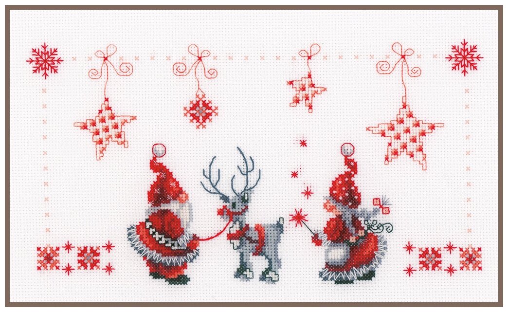 PN-0154476 Набор для вышивки крестом Vervaco Christmas Elves "Рождественские гномики"