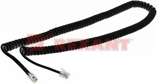 Кабель Rexant 18-2043 витой трубочный 4М телефонный черный
