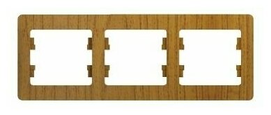 Рамка Systeme Electric (Schneider Electric) Glossa, 3 пост, горизонтальная, ДУБ