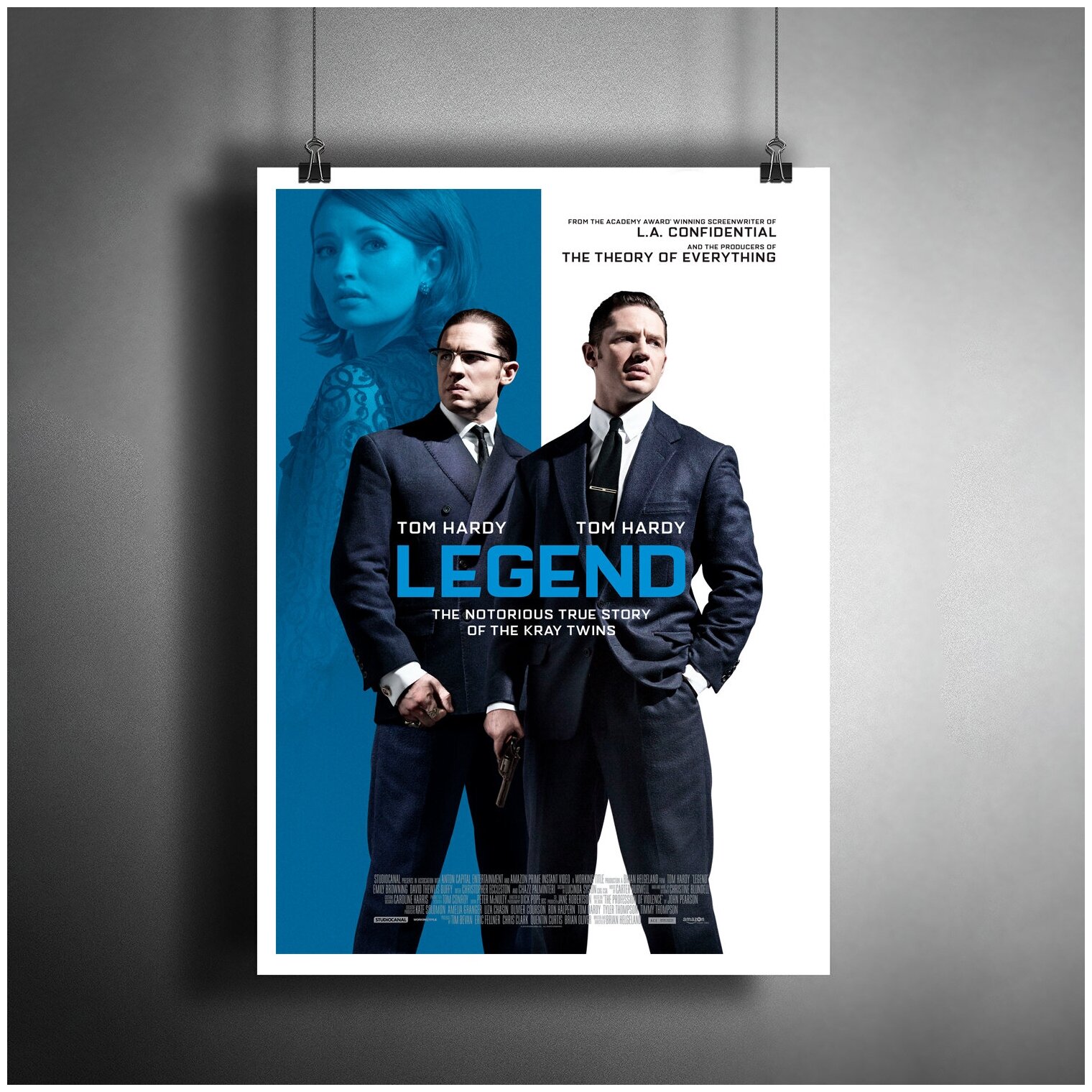Постер плакат для интерьера "Фильм: Легенда. Том Харди. The Legend"/ Декор дома, офиса, комнаты A3 (297 x 420 мм)