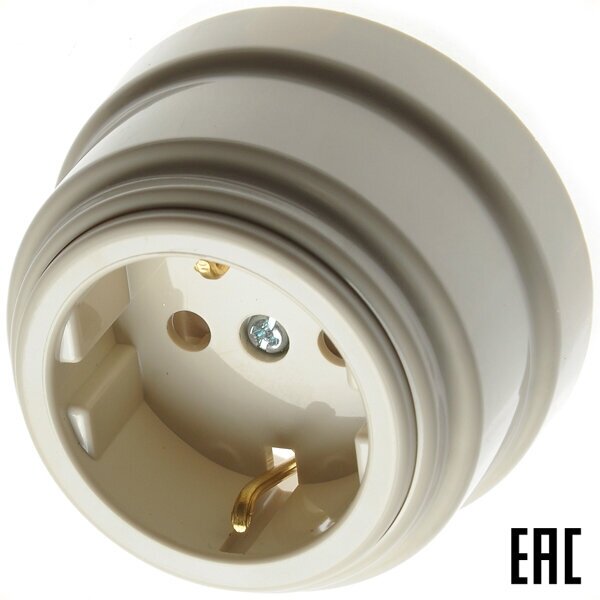 Розетка Ретро РА16-0202 "евр" о/п бежевая Светоприбор (17 шт. в наборе)