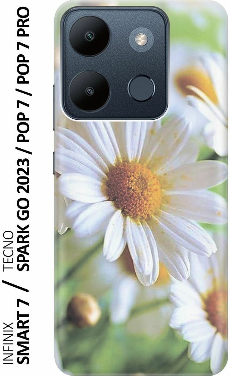 Силиконовый чехол Букет ромашек на Infinix Smart 7 / Tecno Spark Go 2023 / Pop 7 / Pop 7 Pro / Инфиникс Смарт 7 / Текно Спарк Го 2023