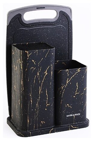 Подставка MAYER & BOCH подставка для ножей и разделочная доска 3130, 21.3x13x33 см, серый