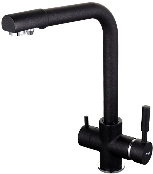 Смеситель для кухни боковой Ф35 с подключением фильтра питьевой воды черный Frap 1/10 F 4352-7